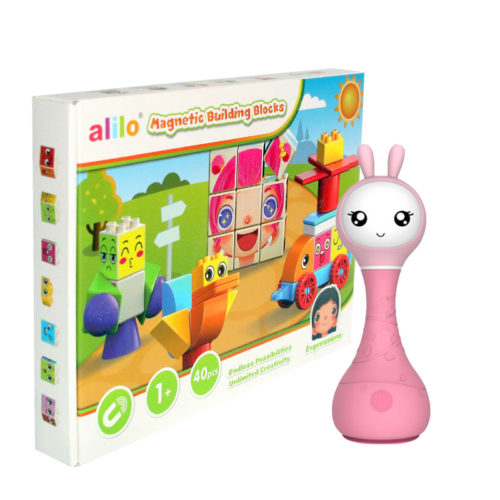 Zestaw: Alilo Smarty Bunny R1 + klocki magnetyczne Alilo (40 el ...